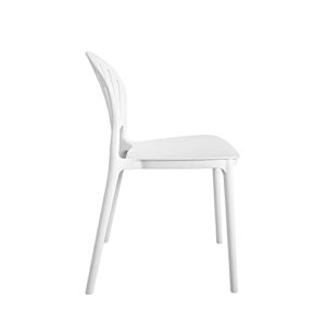 COSCO Outdoor/Indoor Stacking Resin Chair with Shell Back, 2-Pack, White