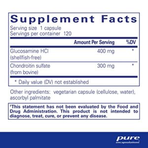 Pure Encapsulations Glucosamine HCl Chondroitin | Hypoallergenic Dual|Strength Support for Healthy Joint Motility and Function | 120 Capsules