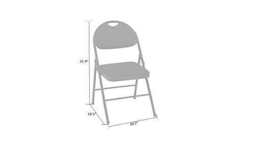 COSCO Commercial Comfort Back Fabric Folding Chair with Handle Hole, 4 pack