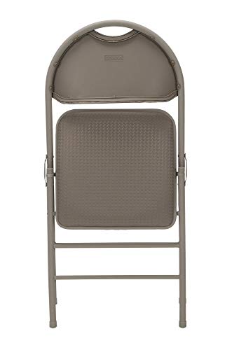 COSCO Commercial Comfort Back Fabric Folding Chair with Handle Hole, 4 pack