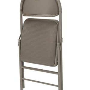 COSCO Commercial Comfort Back Fabric Folding Chair with Handle Hole, 4 pack