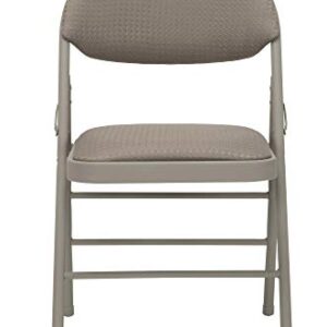 COSCO Commercial Comfort Back Fabric Folding Chair with Handle Hole, 4 pack