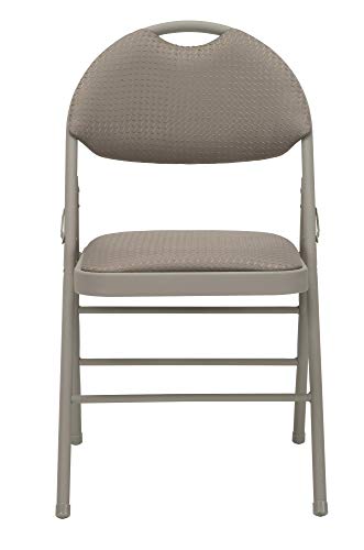 COSCO Commercial Comfort Back Fabric Folding Chair with Handle Hole, 4 pack