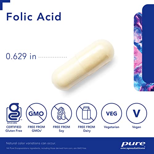 Pure Encapsulations Folic Acid | Hypoallergenic Dietary Supplement | 60 Capsules