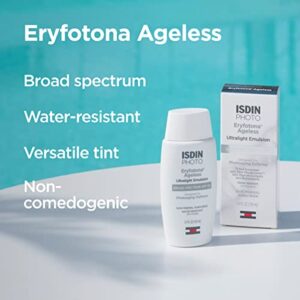 ISDIN Eryfotona Ageless Sunscreen Zinc Oxide and 100% Mineral Tinted Sunscreen SPF 50+, 3.4 Fl Oz