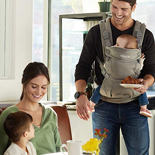 Graco Cradle Me 4 in 1 Baby Carrier | Includes Newborn Mode with No Insert Needed, Mineral Gray