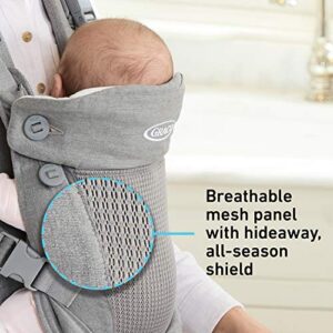 Graco Cradle Me 4 in 1 Baby Carrier | Includes Newborn Mode with No Insert Needed, Mineral Gray