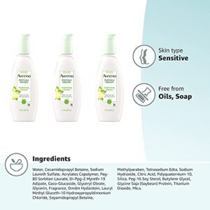 Aveeno Positively Radiant Brightening Facial Cleanser for Sensitive Skin, Non-Comedogenic, Oil-Free, Soap-Free & Hypoallergenic, 6.7 Fl Oz, Pack of 3