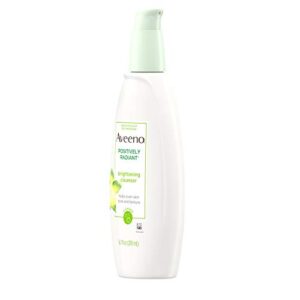 Aveeno Positively Radiant Brightening Facial Cleanser for Sensitive Skin, Non-Comedogenic, Oil-Free, Soap-Free & Hypoallergenic, 6.7 Fl Oz, Pack of 3