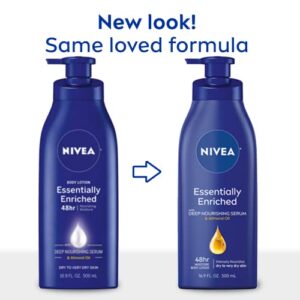 NIVEA Essentially Enriched Body Lotion,Dry to Very Dry Skin, 16.9 Fl Oz, Package may vary