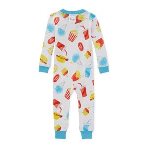 Burt's Bees Baby Boy's Baby Pajamas, Zip-Front Non-Slip Footed Sleeper Pjs, 100% Organic Cotton, Boardwalk Treats, 12 Months