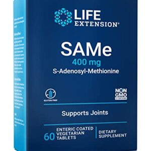 Life Extension Same 400mg (S-Adenosyl-Methionine) - Supplement for Joint & Liver Support - Non-GMO, Gluten-Free, 60 Count