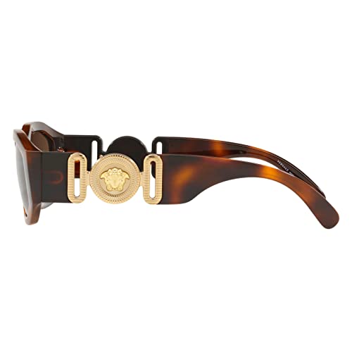 Versace VE 4361 521773 Havana Plastic Geometric Sunglasses Brown Lens