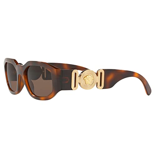 Versace VE 4361 521773 Havana Plastic Geometric Sunglasses Brown Lens