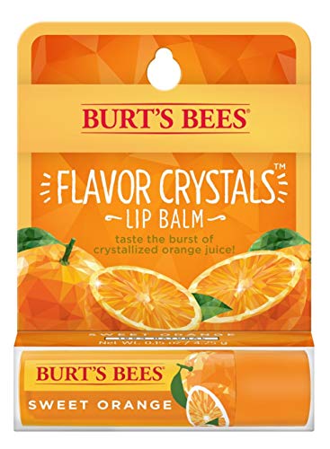 Burt's Bees Flavor Crystals 100% Natural Lip Balm, Sweet Orange with Beeswax & Fruit Extracts - 1 Tube