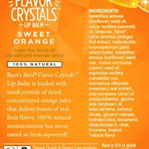 Burt's Bees Flavor Crystals 100% Natural Lip Balm, Sweet Orange with Beeswax & Fruit Extracts - 1 Tube