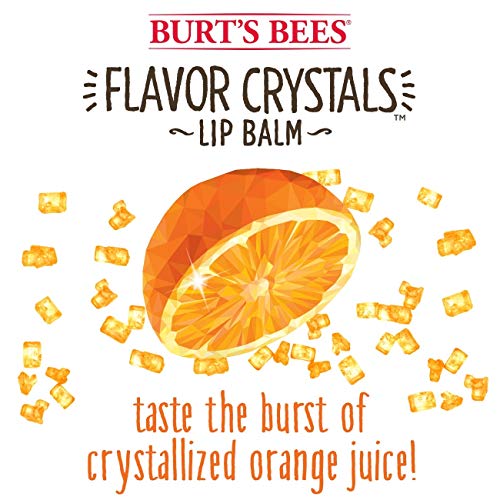 Burt's Bees Flavor Crystals 100% Natural Lip Balm, Sweet Orange with Beeswax & Fruit Extracts - 1 Tube