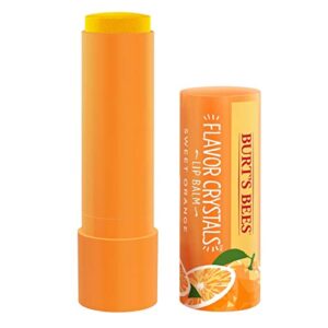 Burt's Bees Flavor Crystals 100% Natural Lip Balm, Sweet Orange with Beeswax & Fruit Extracts - 1 Tube