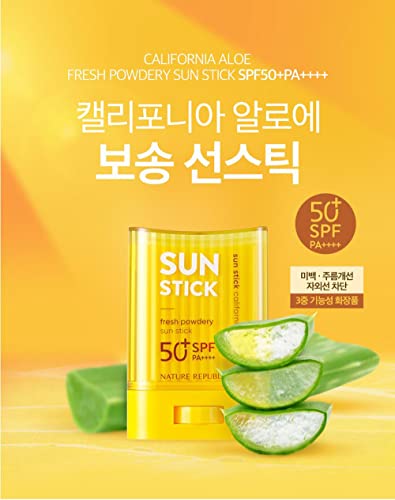 Nature Republic California Aloe Fresh Powdery Sun Stick SPF50+ PA++++ 22g / 0.77 oz.