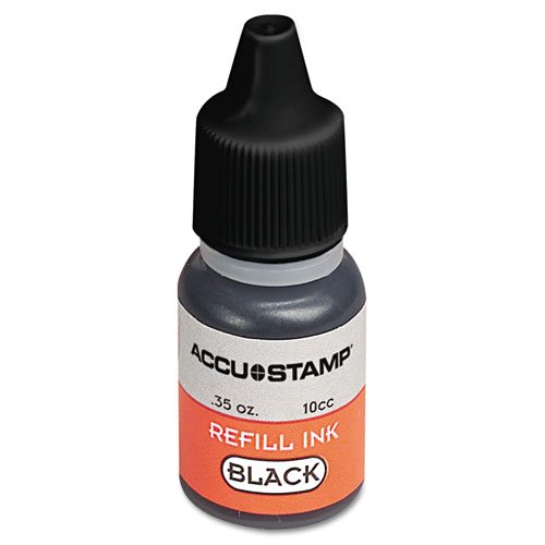 COSCO ACCU-STAMP Gel Ink Refill, Black, 0.35 oz Bottle