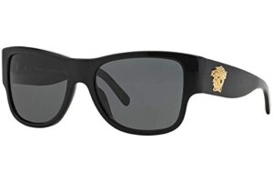 versace men’s ve4275 sunglasses, black, 58/18/140