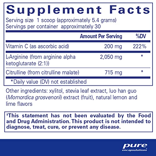 Pure Encapsulations Nitric Oxide Support | Supports Healthy Oxygen Circulation and Promotes Energy Production Within Muscles | 5.7 Ounces