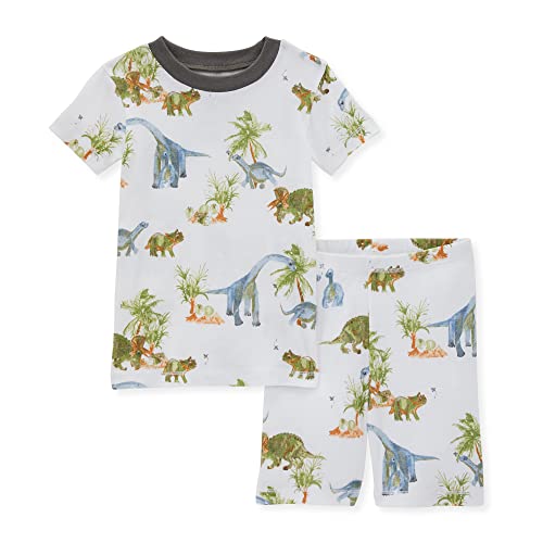 Burt's Bees Baby Baby Boys' Pajamas, Tee and Pant 2-Piece Pj Set, 100% Organic Cotton, Grazing Dinos