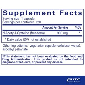 Pure Encapsulations NAC 900 mg | N-Acetyl Cysteine Amino Acid Supplement for Lung and Immune Support, Liver, and Antioxidants* | 120 Capsules