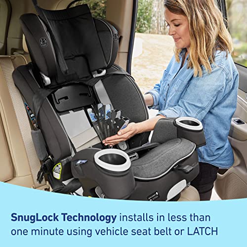 Graco 4Ever DLX SnugLock Grow 4-in-1 Car Seat | 10 Years of Use with 1 Car Seat, Featuring Easy Installation and Expandable Backrest (Maison)