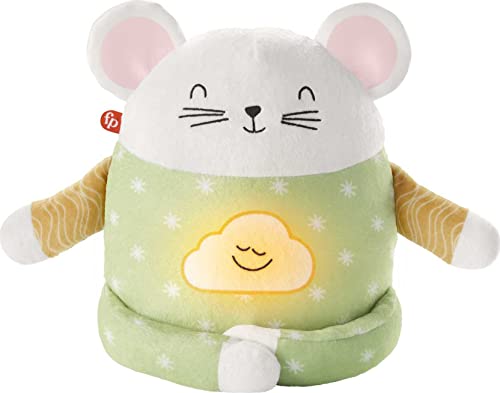 Fisher-Price Toddler Toy Meditation Mouse Plush Sound Machine With Music And Light For Preschool Kids Ages 2 To 5 Years Old