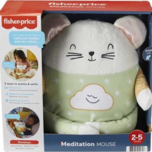 Fisher-Price Toddler Toy Meditation Mouse Plush Sound Machine With Music And Light For Preschool Kids Ages 2 To 5 Years Old