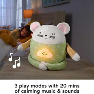 Fisher-Price Toddler Toy Meditation Mouse Plush Sound Machine With Music And Light For Preschool Kids Ages 2 To 5 Years Old