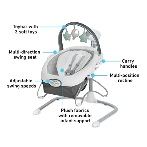 Graco Soothe 'n Sway LX Baby Swing with Portable Bouncer, Derby