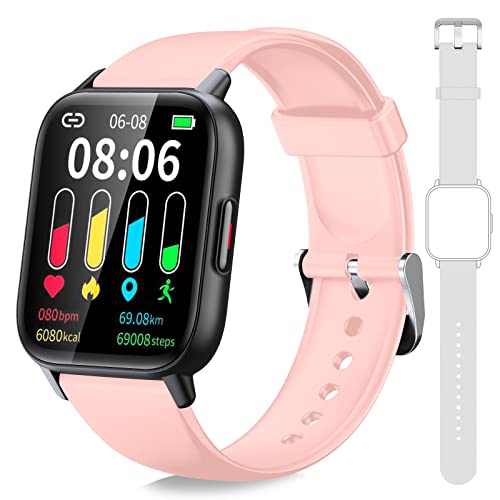 SOPPY Smart Watch for Women and Men, Sports Fitness Trackers with Heart Rate Monitor, IP67 Waterproof Watches for Women 1.69'' Touch Screen Smart Watch for Android iOS Phones with Replacement Straps