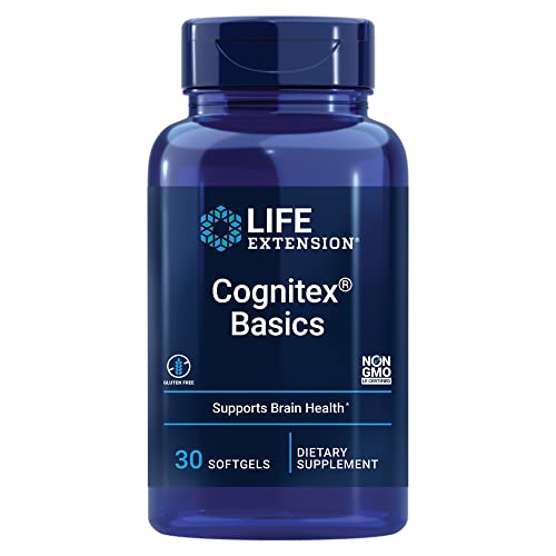 Life Extension Cognitex Basics - Brain Health Supplement - For Memory, Focus, Attention, Cognitive Performance and Inflammatory Response - Non-GMO, Gluten-Free - 30 Softgels