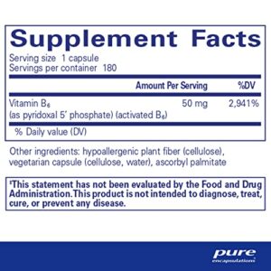 Pure Encapsulations P5P 50 | Vitamin B6 Supplement to Support Metabolism* | 180 Capsules