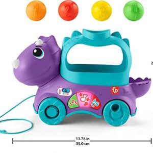 Fisher-Price Toddler Learning Toy Poppin’ Triceratops Dinosaur Pull-Along Ball Popper With Smart Stages For Ages 1+ Years