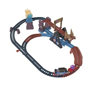 thomas & friends motorized toy train set crystal caves adventure with thomas, tipping bridge & 8 ft of track for kids ages 3+ years