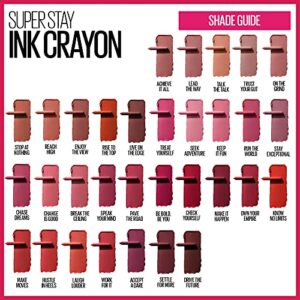 Maybelline Super Stay Ink Crayon Lipstick Makeup, Precision Tip Matte Lip Crayon with Built-in Sharpener, Longwear Up To 8Hrs, Lead The Way, Pink Beige, 1 Count