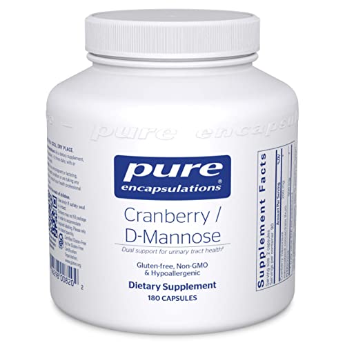 Pure Encapsulations Cranberry/D-Mannose | Supplement Made from 100% Cranberry Fruit Solids to Support Urinary Tract Health* | 180 Capsules