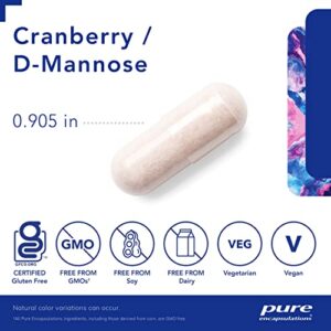 Pure Encapsulations Cranberry/D-Mannose | Supplement Made from 100% Cranberry Fruit Solids to Support Urinary Tract Health* | 180 Capsules