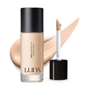 aekyung luna long lasting big concealer, korean makeup, full coverage high adherence for under eye dark circles, 02 beige (1.05 fl. oz)