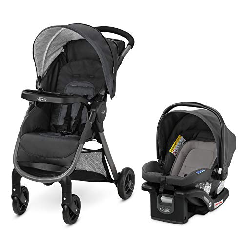 Graco FastAction SE Travel System | Includes Quick Folding Stroller and SnugRide 35 Lite Infant Car Seat, Redmond