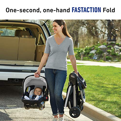 Graco FastAction SE Travel System | Includes Quick Folding Stroller and SnugRide 35 Lite Infant Car Seat, Redmond