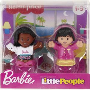 Fisher-Price Little People Barbie Toddler Toys Sleepover Figure Pack, 2 Characters for Pretend Play Ages 18+ Months