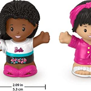 Fisher-Price Little People Barbie Toddler Toys Sleepover Figure Pack, 2 Characters for Pretend Play Ages 18+ Months