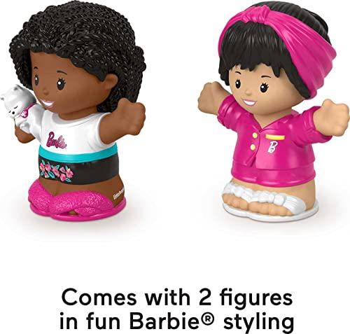 Fisher-Price Little People Barbie Toddler Toys Sleepover Figure Pack, 2 Characters for Pretend Play Ages 18+ Months