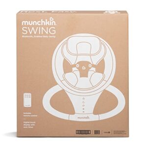 Munchkin® Bluetooth Enabled Lightweight Baby Swing with Natural Sway in 5 Ranges of Motion, Includes Remote Control