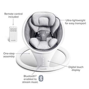 Munchkin® Bluetooth Enabled Lightweight Baby Swing with Natural Sway in 5 Ranges of Motion, Includes Remote Control