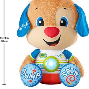 Fisher-Price Laugh & Learn So Big Puppy, Large Musical Plush Toy with Learning Content for Toddlers and Preschool Kids